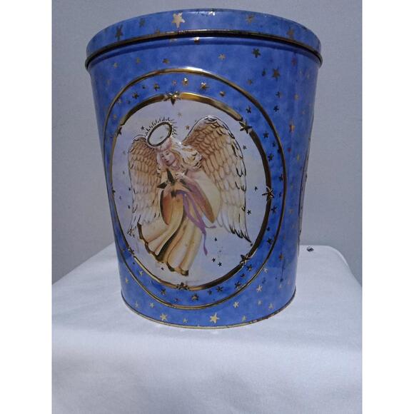 Holiday | Large Christmas Tin Embossed Raised Image Of An Angel ...